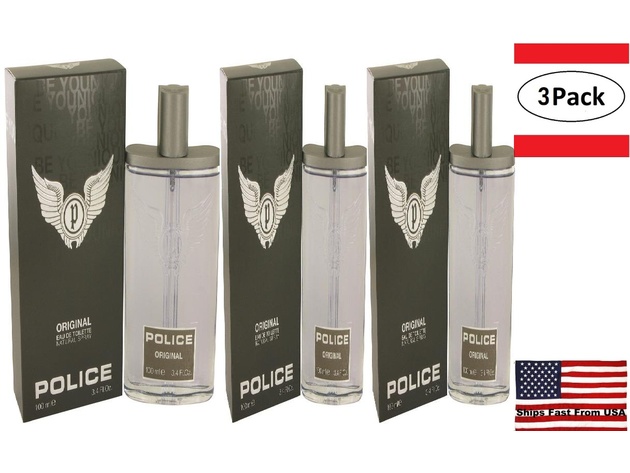 3 Pack Police Original by Police Colognes Eau De Toilette Spray 3.4 oz ...