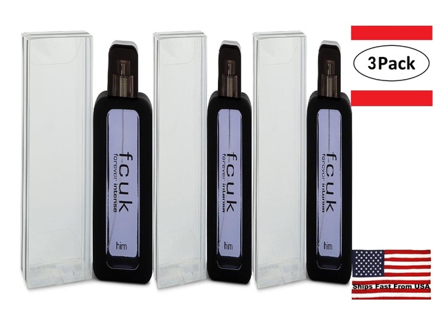 3 Pack FCUK Forever Intense by French Connection Eau De Toilette Spray ...