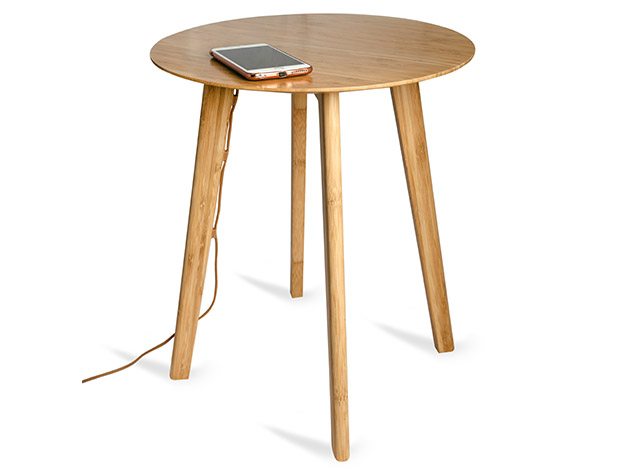 FurniQi Bamboo Wireless Charging Side Table | Gadget Hacks