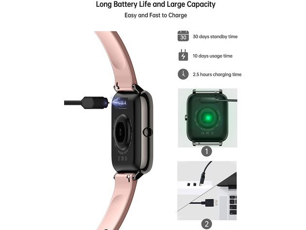 Smartwatch with Blood Pressure, Blood Oxygen Monitor and Fitness ...