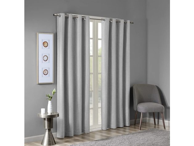 SunSmart Maya 50 x 54 Inches Printed Heathered Blackout Grommet Window ...