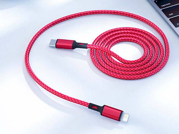Braided USB-C to Lightning Cable (Red) | The Futurist