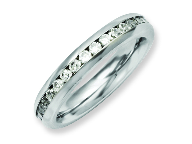 Chisel Stainless Steel 4mm April Clear CZ Ring - 9 | StackSocial
