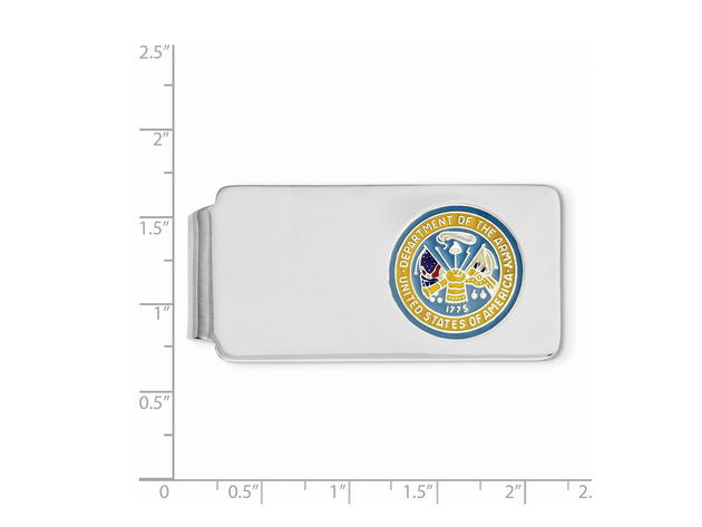 US Army Logo Money Clip in Sterling Silver with Rhodium Plating ...