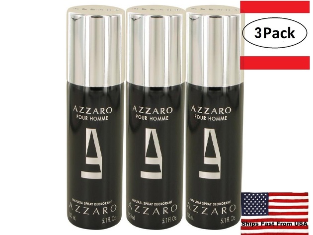 3 Pack AZZARO by Azzaro Deodorant Spray (unboxed) 5 oz for Men | Joyus