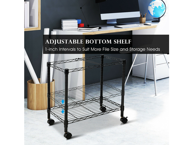 Costway Metal Rolling File Cart for Letter Size and Legal Size Folder ...
