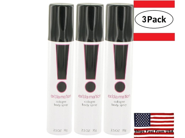 3 Pack EXCLAMATION by Coty Body Spray 2.5 oz for Women | StackSocial