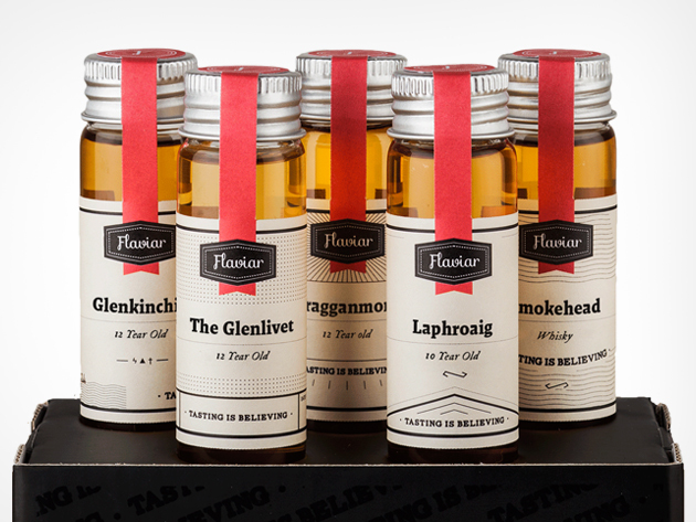 Flaviar Top-Shelf Whiskey, Rum & Gin Tasting Packs | Technabob