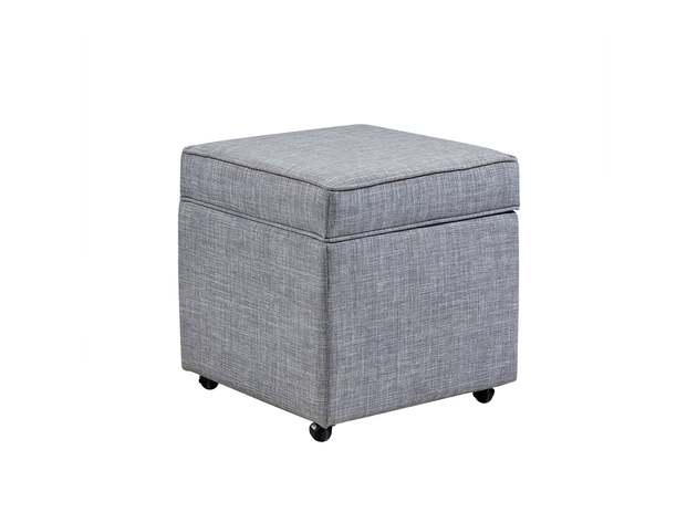 Harrison Storage Cube Ottoman Light Grey | Joyus
