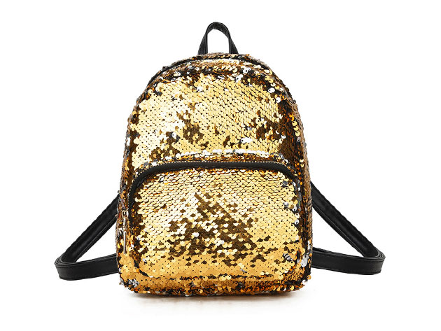 Sequin Mini Backpack (Gold) | theChive University