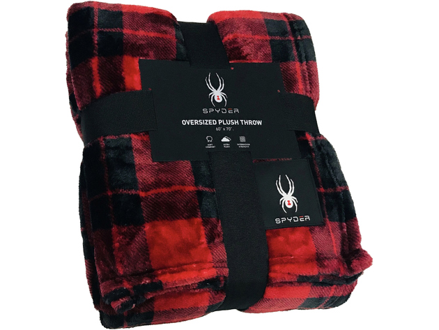 Spyder Holiday Plaid Flannel Ultra Plush Bed Blanket Interwoven ...