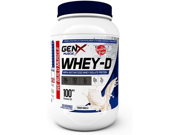 GenX Muscle Whey Isolate Protein French Vanilla Dietary Supplement 2.31 ...