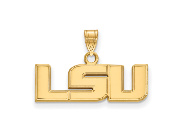 14k Gold Plated Silver Louisiana State Small 'LSU' Pendant | StackSocial