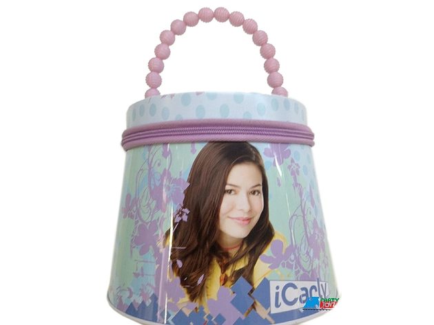 iCarly Round Tote Carry All Tin Box Lunchbox Lunch Box with Zipper ...