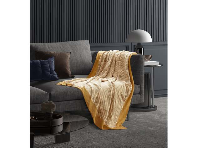 Tatiana Two Tone Throw Yellow | KSAT