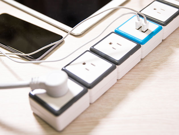 STACK 6-Port Modular Surge Protector + USB Charging Module | StackSocial