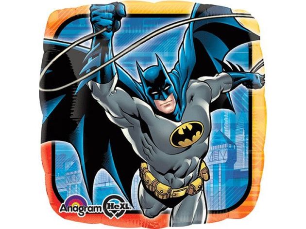Batman Square Foil Metallic 18 Inch Balloon - Swinging | StackSocial