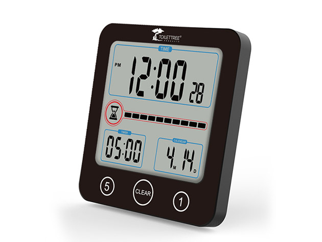Digital Bathroom Shower Clock with Alarm & Large LCD Display | StackSocial