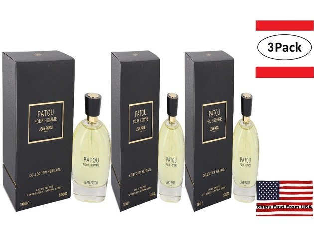 3 Pack Patou Pour Homme by Jean Patou Eau De Toilette Spray (Heritage ...