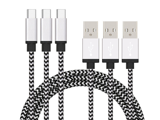 10Ft Nylon Braided USB-C Cable (3-Pack/Silver) | XDA-Developers