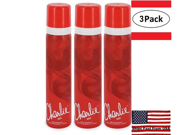 3 Pack CHARLIE RED by Revlon Body Spray 2.5 oz for Women | Joyus