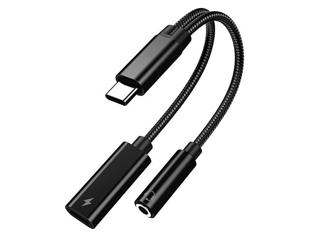 USB-C to 3.5mm Audio Jack Adaptor & Charger Splitter with 60W Fast ...