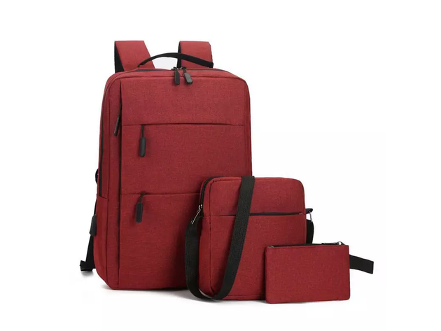 3-Piece Multifunction Large Capacity Laptop Bags Set (Red) | Cult of ...