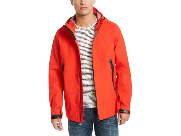 Superdry Men's Hydrotech Hooded Jacket Orange Size Extra Large ...