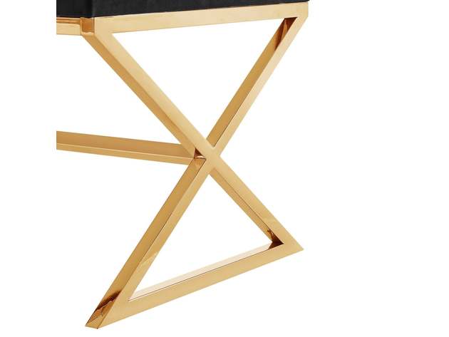 Aurora Velvet X-Leg Bench Black | KSAT