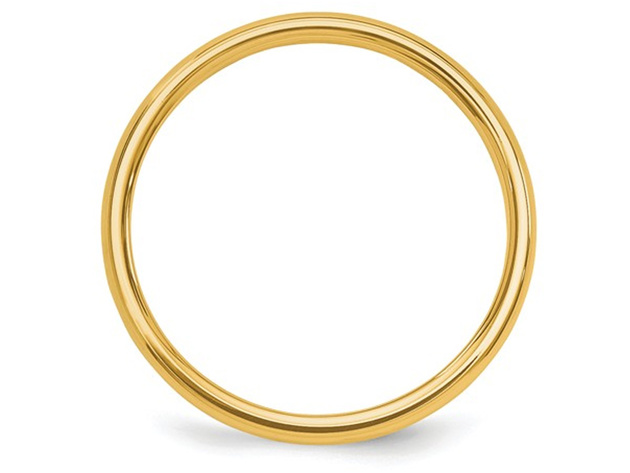 Ladies 14K Yellow Gold 2mm Stackable Wedding Band - 8 | StackSocial