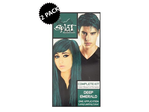2-PACK Splat Deep Emerald Rebellious Color One Step Long Lasting Hair Coloring Complete Kit ...