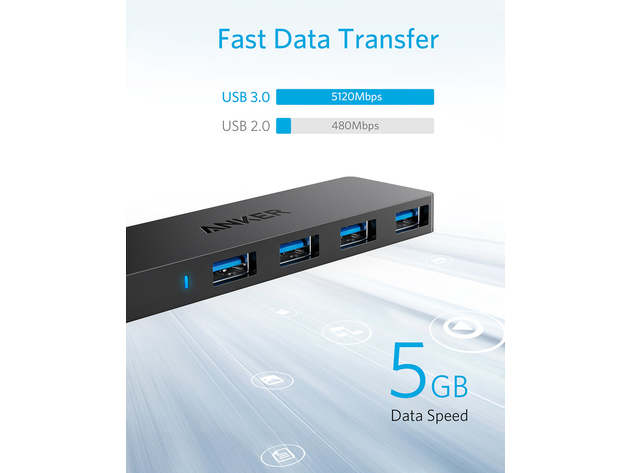 Anker Ultra Slim 4-Port USB 3.0 Data Hub | StackSocial