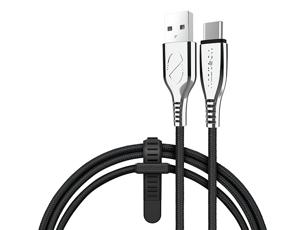 Naztech 6ft Titanium USB-A to USB-C Braided Cable | Entrepreneur
