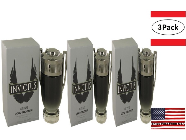 3 Pack Invictus Intense by Paco Rabanne Eau De Toilette Spray 3.4 oz ...