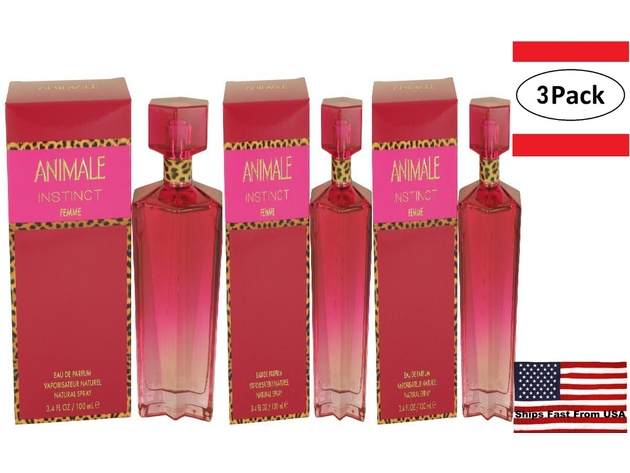 3 Pack Animale Instinct by Animale Eau De Parfum Spray 3.4 oz for Women ...